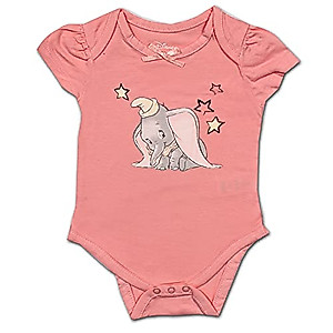 Disney Girls’ Dumbo, Princess Or Winnie The Pooh 3 Pack Bodysuit for Newborn – Pink/Grey or Pink/Green/Grey or Pink/Beige