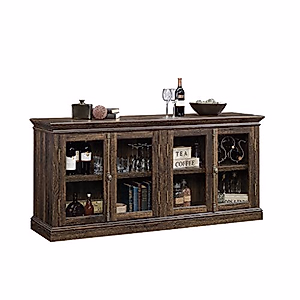 Sauder Barrister Lane Storage Credenza, for TVs up to 70", Iron Oak finish