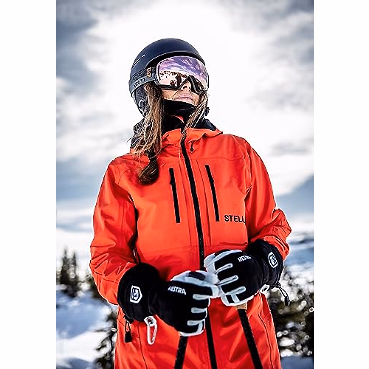 Hestra Army Leather Heli Ski Glove - Classic 5-Finger Snow Glove for Skiing, Snowboarding and Mountaineering, Red, 8