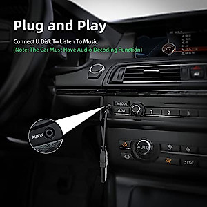 Eanetf USB to Aux Audio Adapter, 3.5mm Male to USB Female Adapter for Playing Music with U-Disk in Your Car,orked only When Your CAR 3.5mm AUX Port Must has Audio decoding Function - 2 Pack