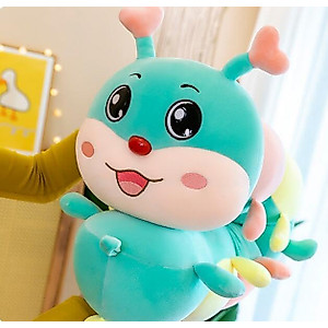 RONGXG Cute Caterpillar Plush Pillow Colorful Stuffed Animal Toy Girl Stuffed Hugging Pillow Gift Sweet Companion Doll Toy Gift for Birthdays 110CM