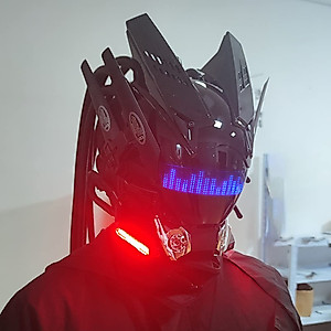 KYEDAY Punk Mask Cosplay for Men,Bluetooth APP Techwear mask, Halloween Cosplay Costume Accessory with LED Lamp, Futuristic Mask
