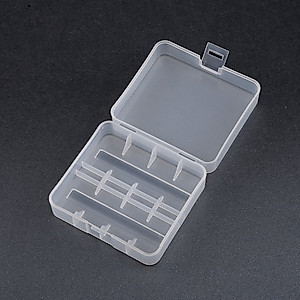 uxcell Hard Plastic Storage Box Battery Holder Organizer Protective Container for 2 x 26650 Batteries