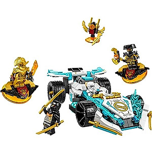 LEGO NINJAGO Zane’s Dragon Power Spinjitzu Race Car 71791 Building Toy Set, Features a Ninja Car, 2 Hover Flyers, Dragon Toy, and 4 Minifigures, Gift for Kids Aged 7+