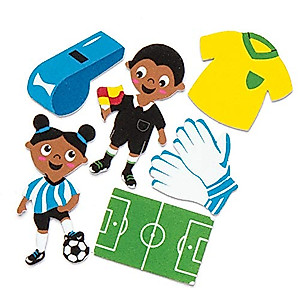Baker Ross AR505 Soccer Foam Stickers - Pack of 120, for Kids' Crafts and Art Projects, Cards, Party Bags, and Ornaments