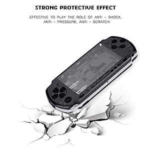 Replacement Full Housing Console Game Shell Case Cover Back Repair Parts for PSP 3000,PSP 3000 System, Shock Absorption and Anti Scratch Design Transparent