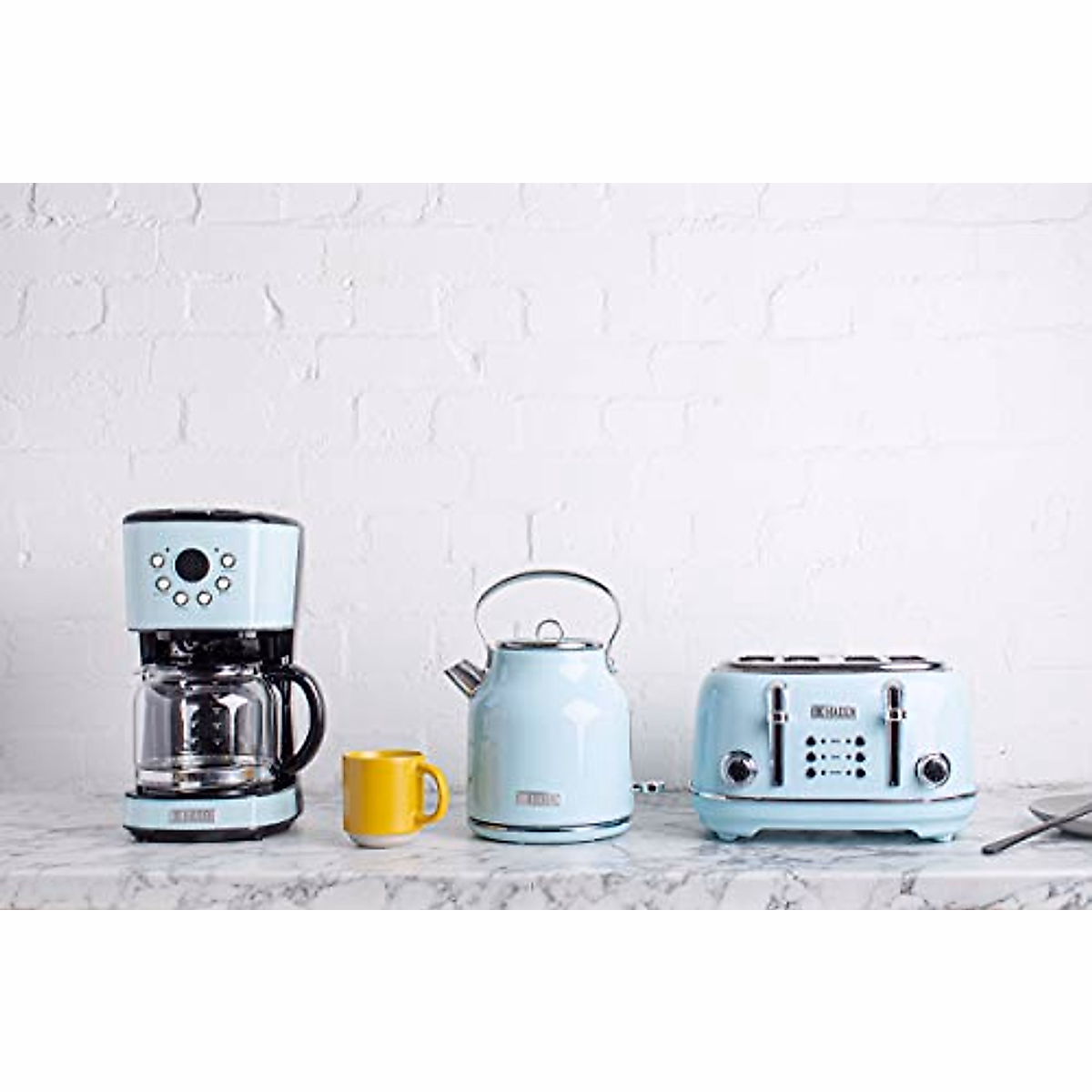 HADEN 75032 Heritage Innovative 12 Cup Capacity Programmable Vintage Retro Home Countertop Coffee Maker Machine with Glass Carafe, Turquoise Blue