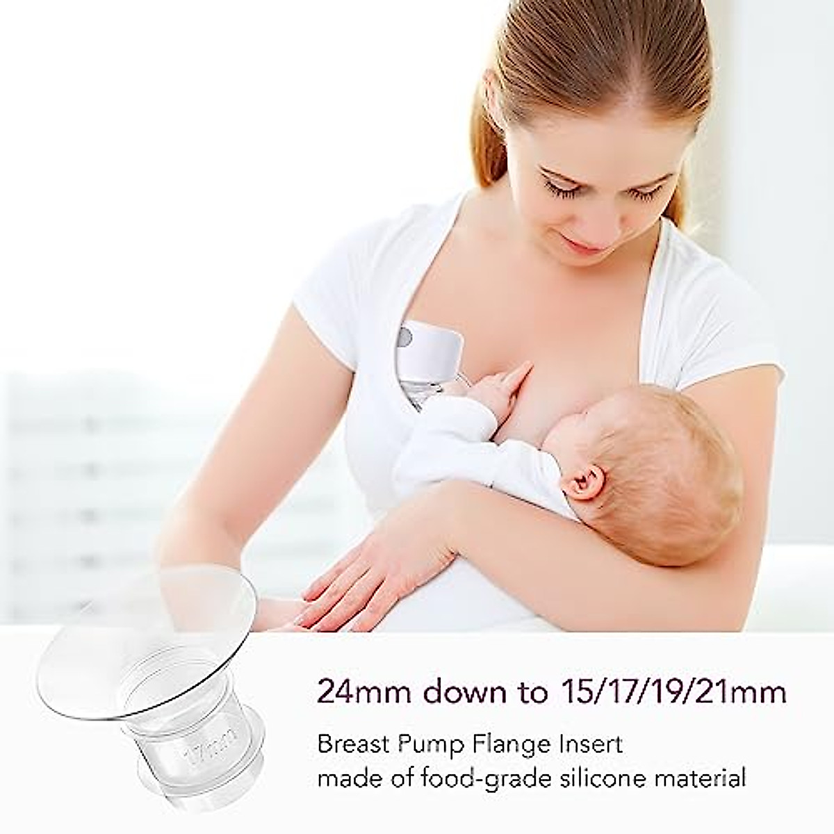 Momlist 17mm Breast Pump Flange Insert, Compatible with Momcozy S9/S10/S12/S9 Pro/S12 Pro/TSRETE Wearable Breast Pump 2PCS