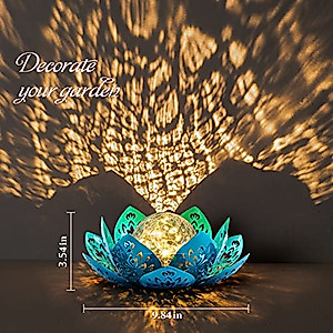 HUAXU Solar Outdoor Lights Garden Decorative - Bright Lotus Flower Table Lamp, Waterproof Solar Lights for Patio Pathway Yard Balcony Outside Decor