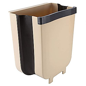 Hanging Trash Can Wall Mounted Folding Waste Bin Kitchen Cabinet Door Hanging Trash Garbage Can Container for Home Cars