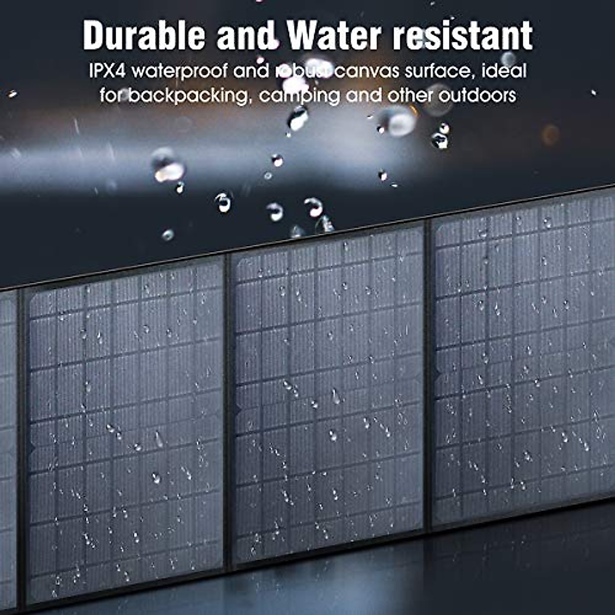 40W Foldable Solar Panel with USB QC 3.0, 12-15V DC Output, Portable Solar Charger with Fast Charge Technology for Power Bank, iPhone, iPad, Samsung and Outdoor Camping