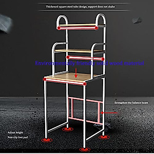BKGDO Washer Storage Frames Floor Standing Punch Free Suitable for Over Toilet,Steel Tube Washinghine Rack,Floor-to-Ceiling Toilet Rack,Multi-Scene Washinghine Rack Bathroom Storage/White