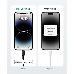 Anker USB C to Lightning Cable [6ft MFi Certified] Powerline+ II Nylon Braided Cable for iPhone 13 13 Pro 12 Pro Max 12 11 X XS XR 8 Plus, AirPods Pro, Supports Power Delivery (Black)