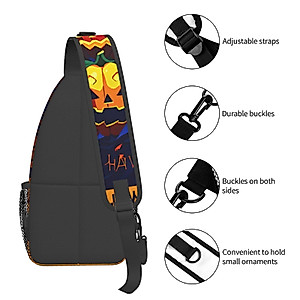 Halloween Pumpkin High Storage Capacity Chest Bag Diagonally Sling Backpack Crossbody Shoulder Bag For Men Women