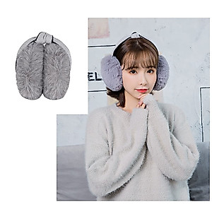 Women Warm Earmuffs Girl Cute Outdoor Ear Warmers Winter Furry Adjustable Ear Covers Packable Kid Cartoon Elephant Earmuffs