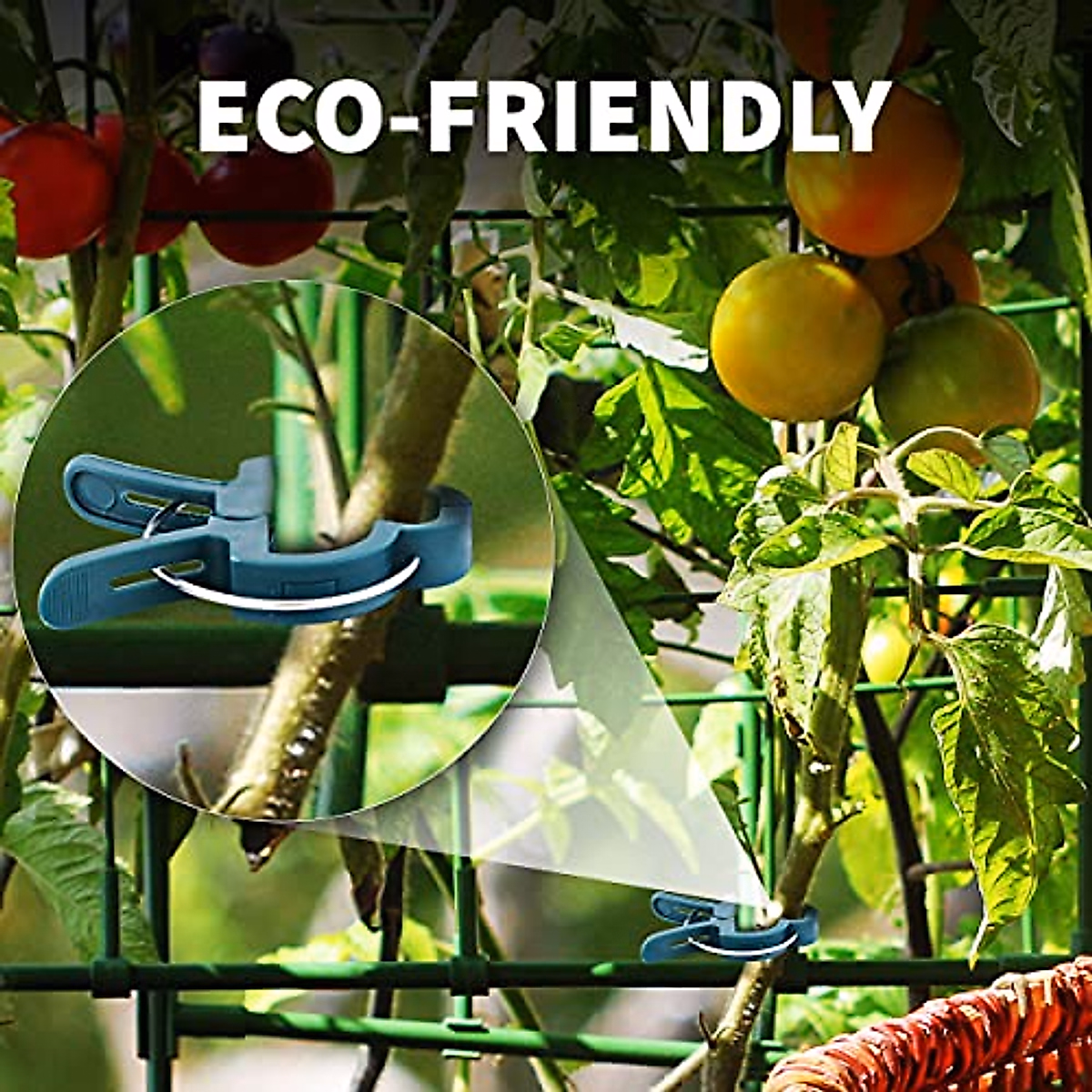 Ram-Pro 40 Piece Green Gentle Gardening Plant & Flower Lever Loop Gripper Clips, Tool for Supporting or Straightening Plant Stems, Stalks, and Vines, Garden Clips