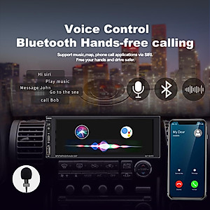 [Wireless] Alondy Single Din Car Stereo,Compatible with Wireless Apple CarPlay Android Auto,Type-C USB,6.9" Touchscreen,Mirror Link,Backup Camera,Bluetooth Voice Control DSP AM/FM Radio