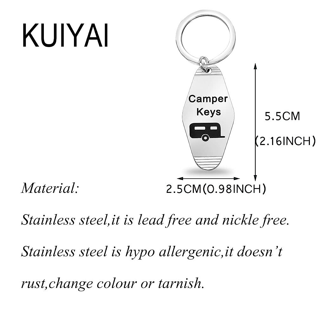 KUIYAI Vintage Motel Camping Gift Camper Motel Hotel Keychain Camper Keys Gift Caravan Gift Wanderlust Gift Traveler Gift for Campers (Camper keys)