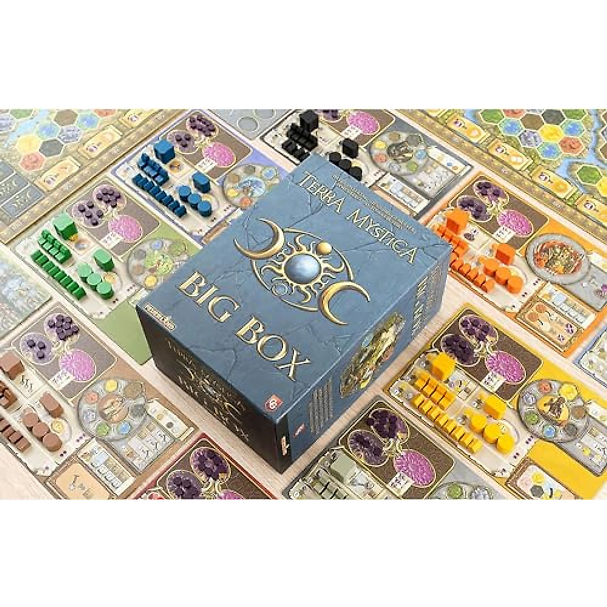 Capstone Games Terra Mystica: Big Box - Contains: Terra Mystica: Base Game, Fire & Ice Expansion, Merchants of The Seas Expansion by Automa Factory. Ages 14+, 1-5 Players, 30 Min Per Player
