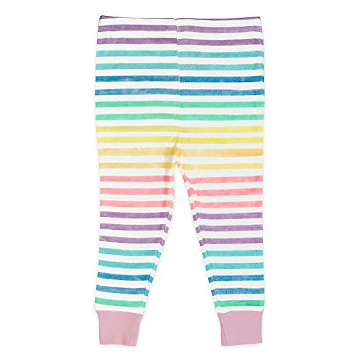HonestBaby Baby Organic Cotton 2-Piece Snug Fit Pajama Set, Rainbow Stripe, 2T