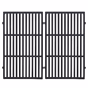 Leship 19.5 inch Cooking Grates Replace for Weber 7524, 7528, Weber Genesis 300 Series Genesis E310 E320 E330 S310 S320 S330 EP310 EP320 EP330 Grills, Cast Iron Grill Grates (19.5" x 12.9" Each)