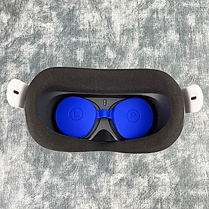 Ytaland VR Lens Cover for Oculus Quest 2 Dust Proof Cover for Oculus Quest 2 Anti-Dust Silicone Lens Protector (Blue)