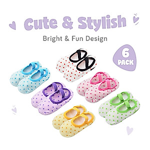 Ashtonbee Toddler Ballet Socks with Grip 6 Pairs, Non-skid Slipper Socks for Kids, Machine-washable Toddler Grip Socks and Baby Socks for 9-32 Months