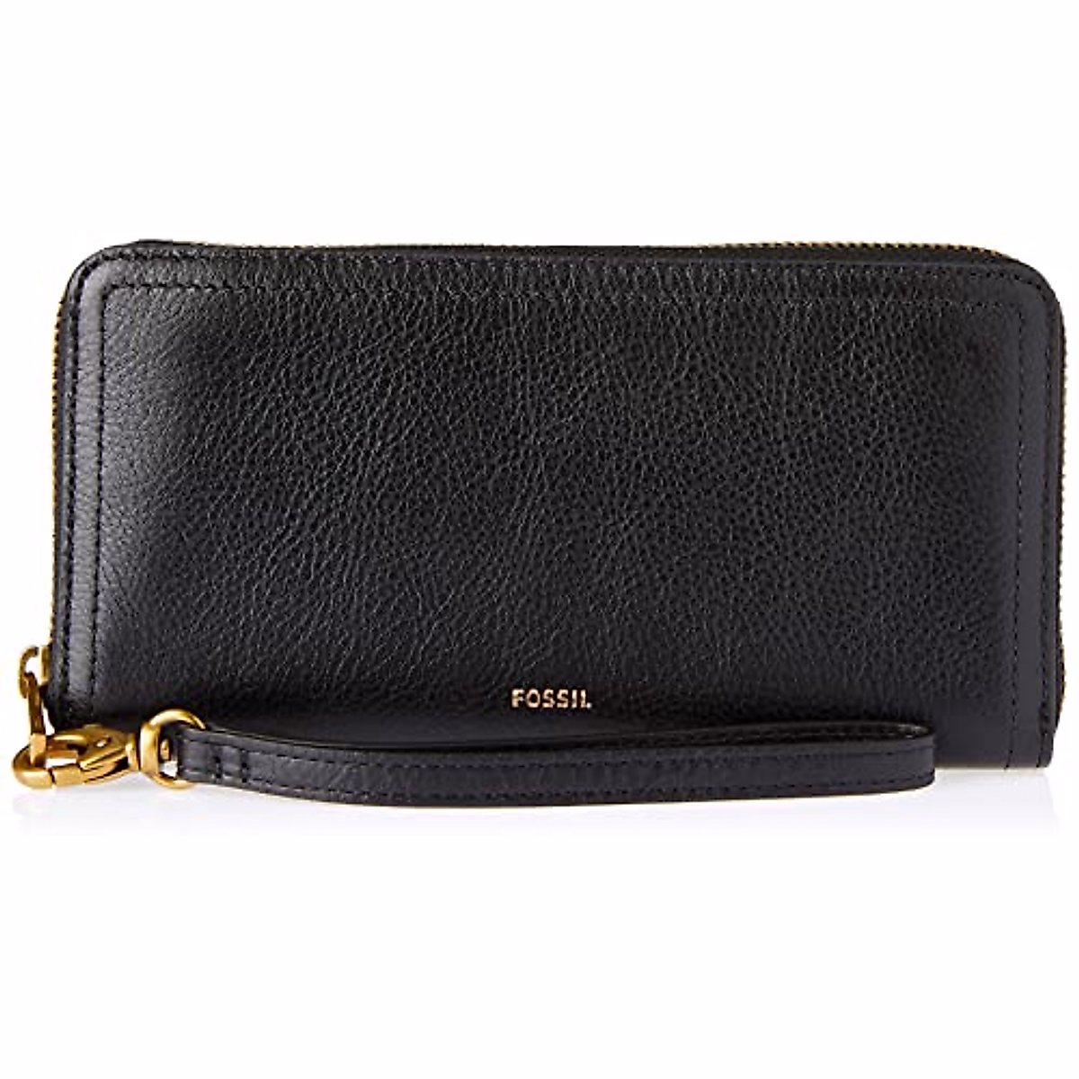Fossil Logan Leather Zip Around, Black