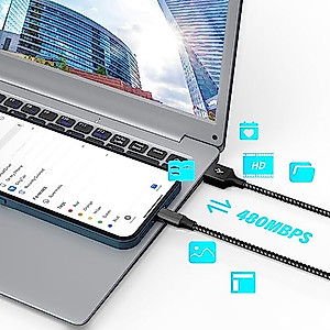 iPhone Charger [Apple MFi Certified] 3Pack 10FT Lightning Cable Fast Charging Cord Nylon Braided Compatible with iPhone 14 13 12 11 X Xs 8 7 6 6s Pro Pro Max Plus Mini and More - (Black)