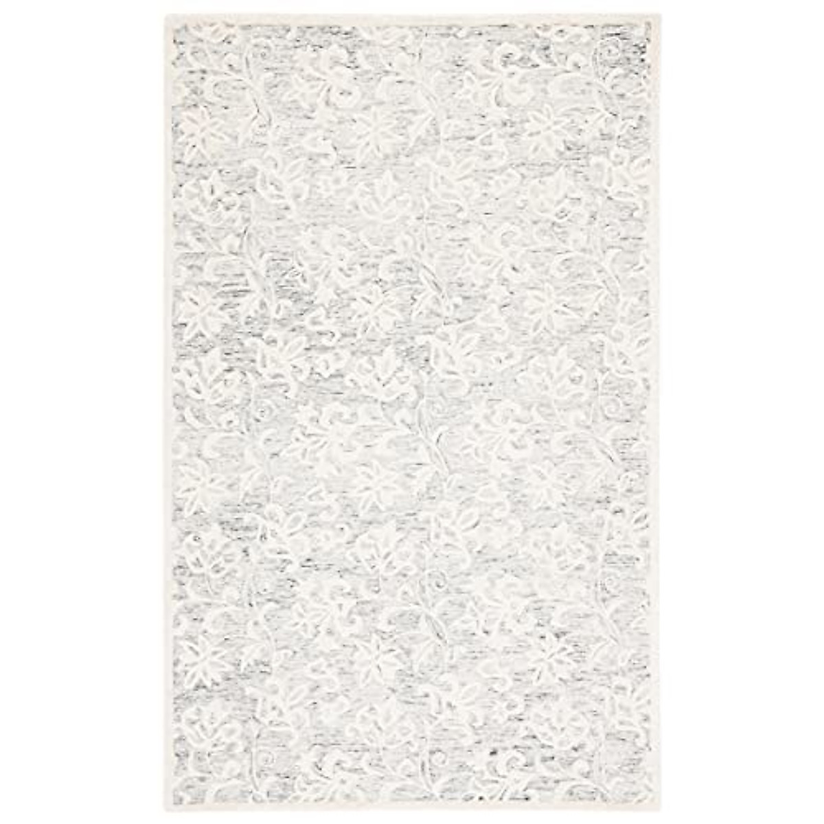Safavieh Metro Collection Area Rug - 8' x 10', Grey & Ivory, Handmade Wool, Ideal for High Traffic Areas in Living Room, Bedroom (MET853F)