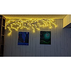 Bedroom Vine Lights with Remote Control - Christmas Decoration 9FT 160 LEDs Flexible Willow Vine Lights for Bedroom Home Wall Window Living Room Corner Corridor Decor (1 PCS)