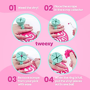 tweexy Craft Vinyl Weeding Scrap Collector Ring for Heat Transfer Vinyl, HTV Crafting Adhesive Paper Sheets Holder (Mint)