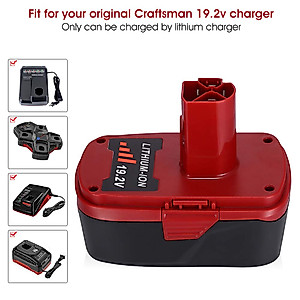 2 Packs 6000mAh 19.2V Diehard C3 Battery Compatible with Craftsman 19.2 Volt Battery Lithium ion 11375 11376 130279005 1323903 130211004 130279017 315.115410 315.11485 315.PP2011 315.PP2010 315.PP2020