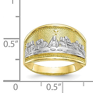 IceCarats 10K Yellow Gold Ladies Last Supper Ring Size 6