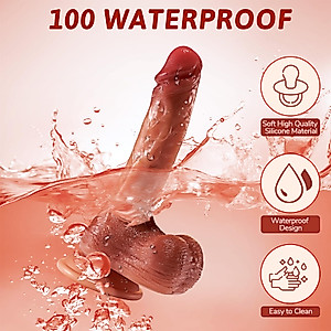 Realistic Squirting Dildo Vibrating Dildo - 7.9 Inch Soft Silicone Anal Dildo with 8 Vibration Modes & Strong Suction Cup for Beginners, Adult Sex Toys for Women G-Spot and Anal Prostate Play