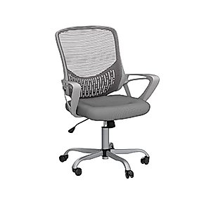 Home Office Chair Ergonomic Computer Desk Chair Mesh Mid-Back Height Adjustable Swivel Chair with Armrest, Grey