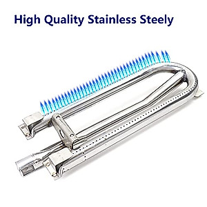 Zemibi 19 1/8 x 6 Inch Burner Tubes, Burner Gas Grill Replacement for Brinkmann 810-8905-S, 810-8907-S, Charmglow 810-8905-S, 810-8907-S, 3 Pack Stainless Steel Pipe Center-Fed Grill Burner