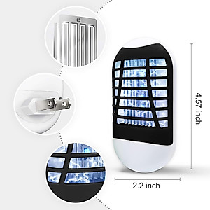 Bug Zapper Indoor,Fly Trap for Indoors Electronic Mosquitoes Killer Mosquito Zapper with Blue Lights for Living Room, Home, Kitchen, Bedroom, Baby Room, Office. (2)