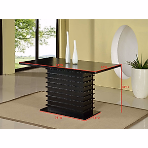 KB Designs - Wood Pedestal Kitchen and Dining Room Table, Black