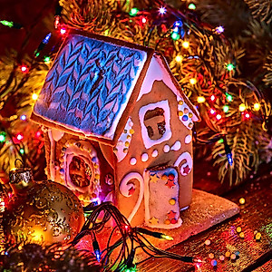 KOUQIYA Battery Operated Christmas Lights, 2 Set of 17ft 50 LED Mini String Lights with Auto-Timer 8 Modes Waterproof Tree Lights (Blue, 50 LEDs x 2 Pack)