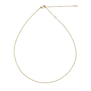 Delicate 18k Gold Plated Thin Chain Adjustable Choker Necklace for Women | Available in Gold, Rose Gold, or Silver (13", 14", 15", 16", 17" Lengths) | Perfect Chain Necklaces for Women (Gold)