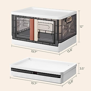 Shoe Storage Box,Plastic Stackable Shoe Organizer for Closet,Space Saving Shoe Storage Boxes,Lockable Sneaker Containers Case Bins with Lids & Wheels,Foldable Shoe Rack for Sneaker Boot (1 Pack)