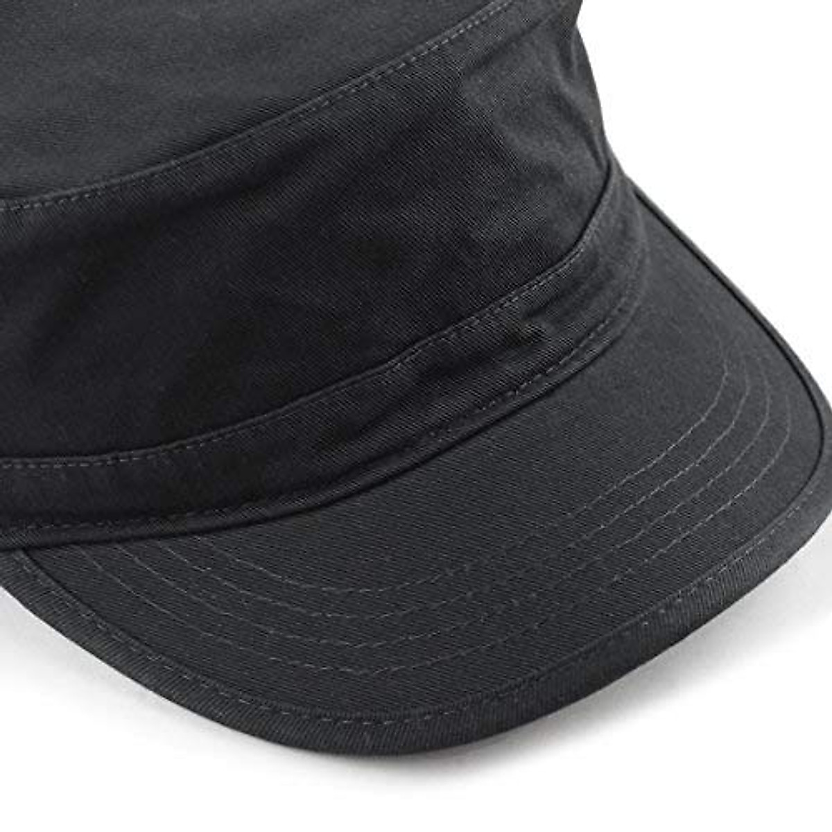 The Hat Depot Cadet Military Army Baseball Cap Tie Dye & Washed Cotton Basic & Distressed Cadet Brushed Cotton Cap (1. Basic - Black)