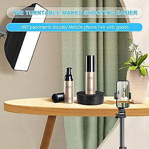 Bosgladek Motorized Rotating Display Stand, 5in/11lbs Load, 360° Rotating Platform for Jewelry Watch 3D Models Cake, Electric Spinning Display Stand for Live Show, Products Video shoot