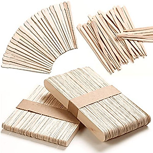 Wooden Wax Sticks - HOOMBOOM 300 Pcs Waxing Sticks - 4 Style Assorted Wooden Wax Sticks - For Body Legs Face Eyebrow Waxing Applicator Spatulas for Hair Removal or Wood Craft Sticks