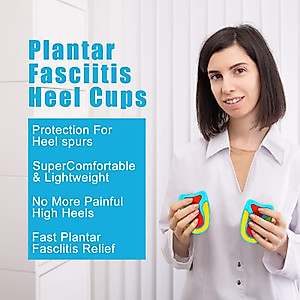 Janmercy 3 Pairs Kids Heel Cups for Heel Pain Sensitive Spurs Relief Sport Traction Shock Absorbing Lightweight Gel Pads with Plantar Fasciitis or Ankle Pain in 3 Colors(Kid's Size 3-7)