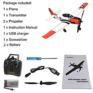 Volantex RC Airplane 2.4Ghz 4 Channel Remote Control,with Aileron T28 Trojan Parkflyer RC Aircraft Plane,Ready to Fly with Xpilot Stabilization System,Perfect for uitable for Kids and Beginners