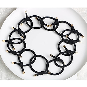 Elastic Hair Ties Elastics,Stretchy Rubber Bands,Pack of 12,Women Elastic Knotted Hair Rope Ponytail Holders for Women Girls(Black)