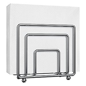 Housolution Napkin Holder, Simple Design Metal Napkin Holders Upright Decorative Napkins Holder for Home Kitchen Table, Silver