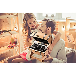 Whiskey Glasses Gifts for Men - Bourbon Whiskey Stones Unique Gift Set for Men in Whiskey Barrel Gift Box - Groomsmen Gifts for Men - Scotch Whiskey Glass Set Retirement Gift - Alcohol Gifts - Bezrat